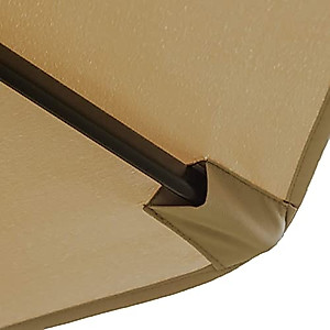 Sunnyglade 10Ft Outdoor Adjustable Offset Cantilever Hanging Patio Umbrella (Tan)