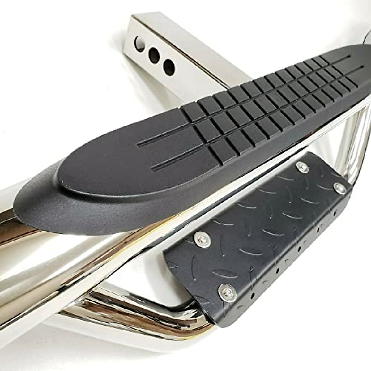 36" x 6.5" Towing Hitch Step Bar Drop Step 2" Receiver Round End Chrome Rear Bumper Guard Universal Truck Trailer