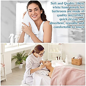 Moukeren 72 Pack Hand Towels,16 x 27 Inch Salon Towels Spa Towels for Facial Barber Towels Bleach Proof Towels Bulk for Gym, Spa, Hotel, Kitchen (White)