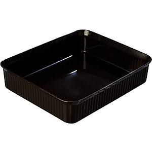 CFS Deliware Rectangular Deli Crock, Serving Food Pan for Restaurant, Polypropylene, 10 lb. Capacity, 10 lb., 3" H x 10.25" W x 12.43" L, Black (Pack of 6)