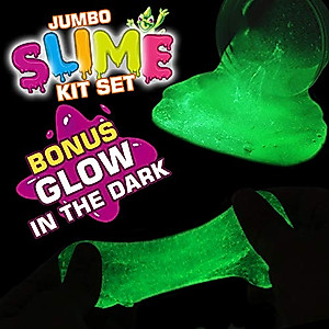 126 Pcs DIY Slime Making Kit for Girls Boys - Birthday Idea for Kids Age 5+. Ultimate Slime Supplies Include 28 Crystal Slime, 2 Glow in The Dark Powder, 48 Bottle Glitter Jar etc.