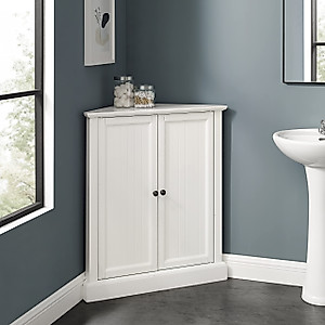 Crosley Furniture Shoreline Stackable Corner Pantry, White