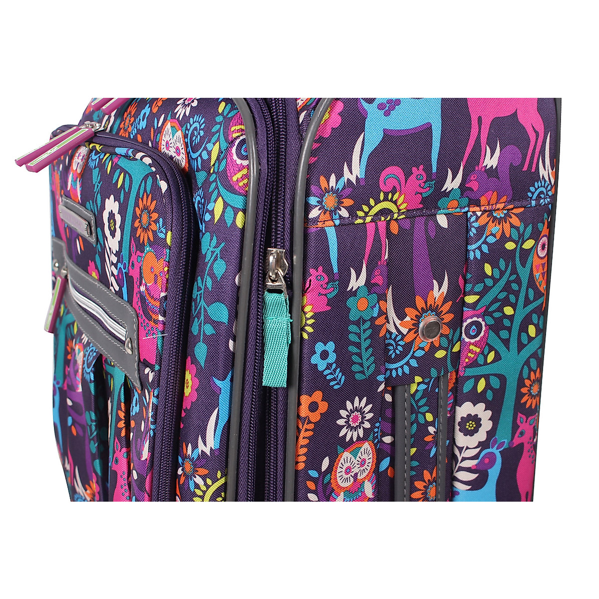 Lily Bloom Carry On Expandable Design Pattern Luggage With Spinner Wheels For Woman (20in, Wildwoods)