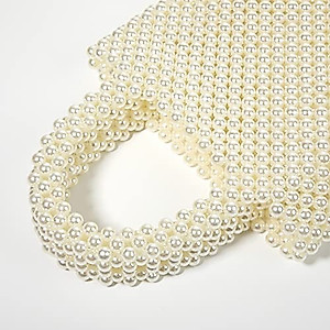 YUSHINY Women Colored Acrylic Beaded Top-Handle Clutch Vertical Evening HandBag for Wedding Party (OffWhite)