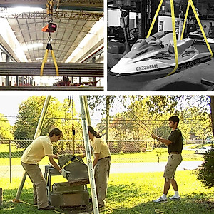 Trekassy 2 Pack 10' x 2" Lifting Sling Straps, 10ft Lifting Straps with 10,000lbs Max Vertical Break Strength Capacity, Heavy Duty Nylon Tree Saver Recovery Strap Web