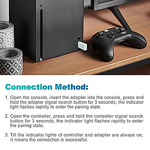 Xbox Controller with 1400mAh Lithium Battery, Xbox One Controller with 2.4GHz Wireless Adapter, Wireless Xbox Controller Compatible with Xbox One, Xbox Series X/S, Xbox One X/S Consoles and PC