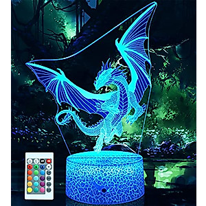 Dragon Lamp Dragon Toys Night Light for Kids Room 16 Colors Changing with Remote,Smart Touch Bedside Lamp Birthday Gifts for Girls Age 3 4 5 6 7 8 9 10 11 Year Old Boys Girl Gifts