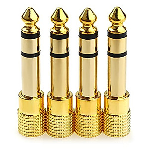 NANYI 4PCS 1/4'' to (1/8'') 3.5mm Stereo Headphone Adapters for Audio Connector, 3.5mm Female to 6.35mm Male Jack Plug Stereo Adapter for Headphone Adapte