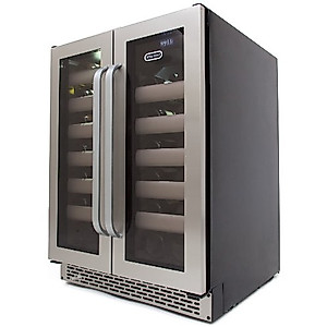 Whynter BWR-401DS 40 Bottle Stainless Steel Dual Zone Built Wine Refrigerators-Elite Series with Seamless Doors