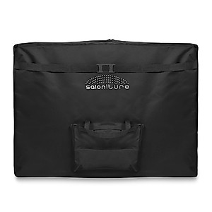 Saloniture Professional Portable Lightweight Tri-Fold Massage Table with Aluminum Legs - Includes Headrest, Face Cradle, Armrests and Carrying Case - Black