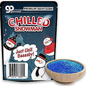 Chilled Snowman Bath Soak - Cute Snowman Bath Gift for Boys and Girls, Blue Salts, Stocking Stuffer