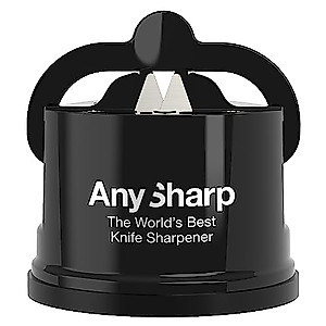 AnySharp Editions - World's Best Knife Sharpener - For Knives and Serrated Blades - Black