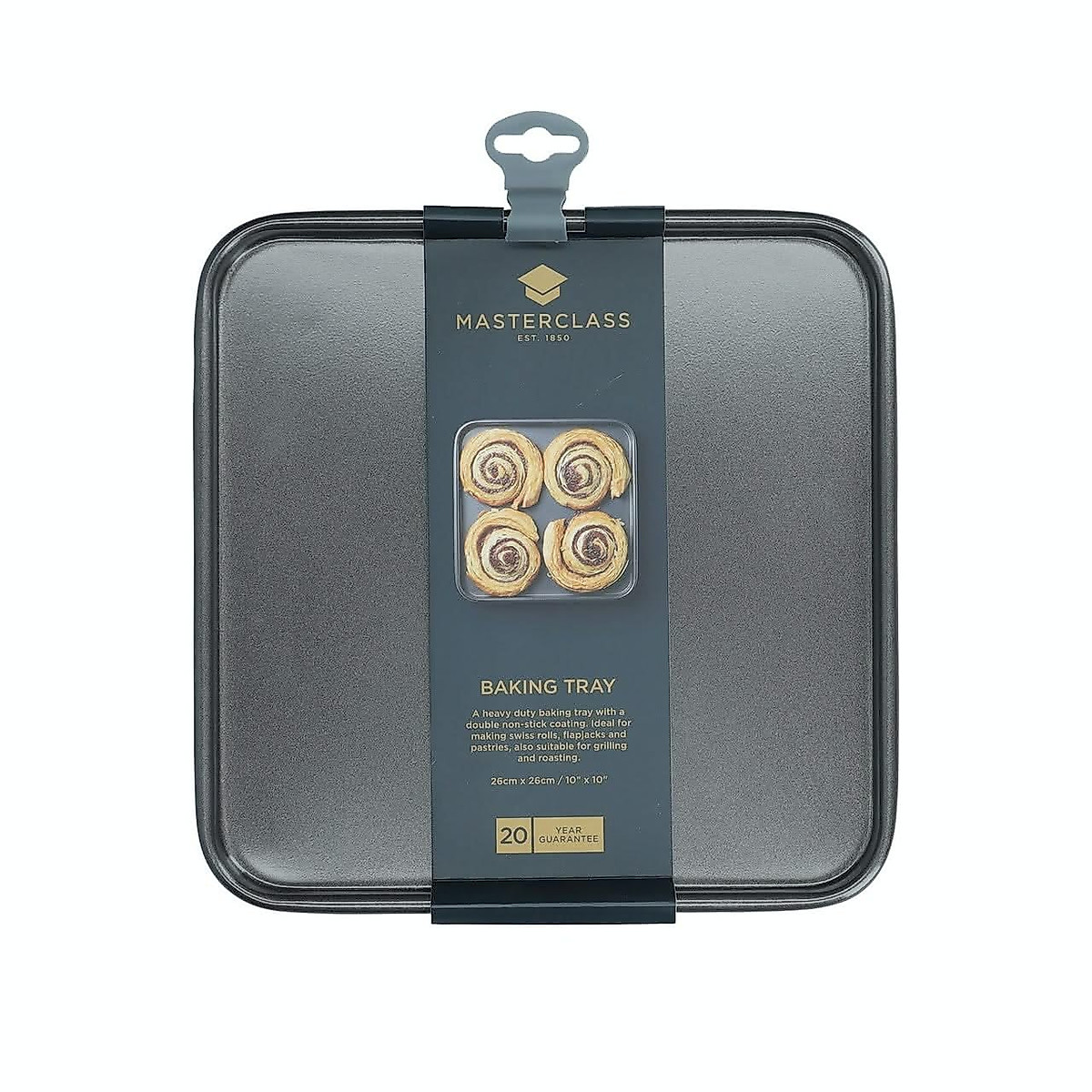 Master Class 26cm/10 Non-Stick Square Baking Tray Sheet Pan | Ideal for Making Swiss Rolls Flapjacks Pastries Grilling or Roasting