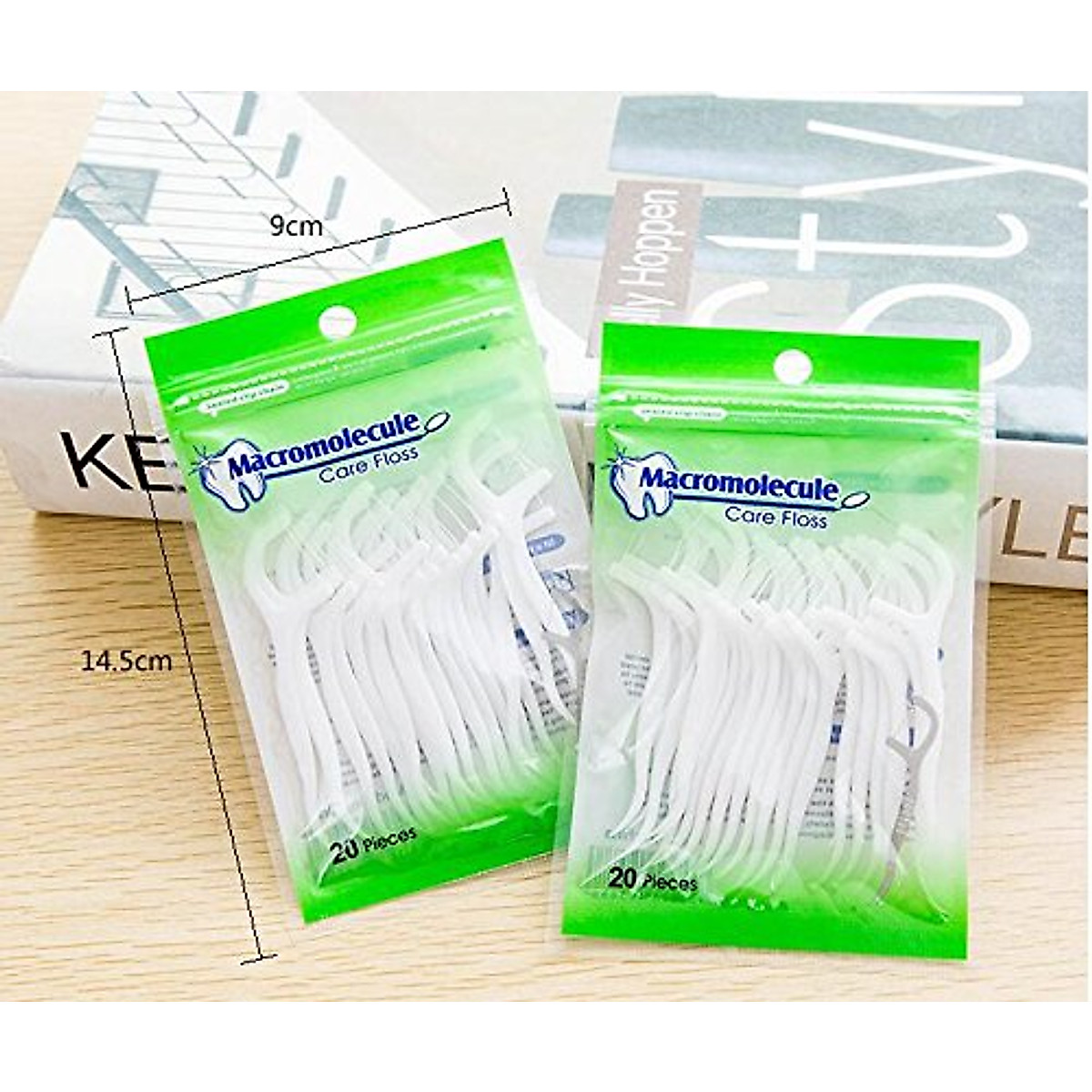 VNDEFUL 100Pcs(5 Packets ) White Dental Floss Picks Toothpicks Stick Oral Care