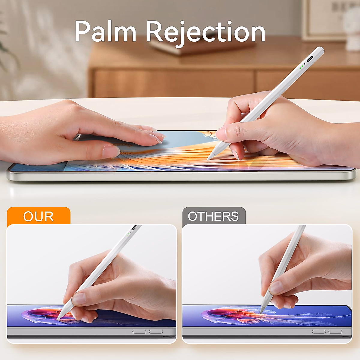 Hastraith Stylus Pen for iPad(2022-2018), 13 mins Fast Charging iPad Pencil, Tilt Sensitivity for Apple iPad 10/9/8/7/6, iPad Air 5/4/3, iPad Pro 12.9/11", iPad Mini 6/5, Cream White