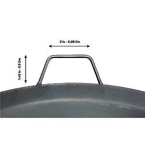 Comal Para Tortillas Grandes 21.5 Inch Redondo for Tortillas y Quesadilla Carbon Steel Heavy Duty Metal Handle