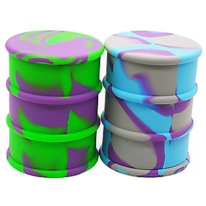vitakiwi 2PCS 500ml Large Barrel Silicone Concentrate Containers Non-stick Food Storage Jar (F)