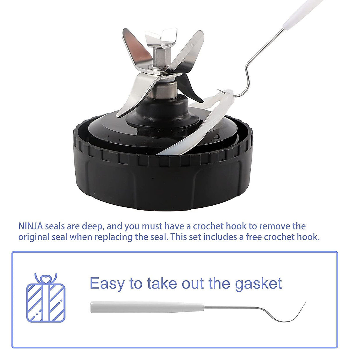 6-Pack Sealing Gaskets 3.2 inch/8.3 cm Rubber Gaskets O-Ring White Replacement Parts for Ninja Professional Blenders BL660 BL770 BL780…