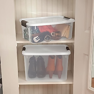 STERILITE 19848006 Ultra Storage Tote with Titanium latches, 18 Quart