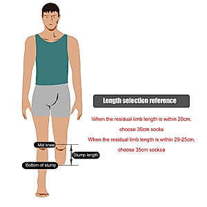 5pcs Stump Socks, Prosthetic Limb Socks Soft Elastic Thickened Cotton Breathable Protective Stump Socks Prosthetic Socks for below the Knee Amputees Amputee Care for Amputee(M)