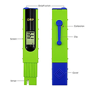 ORP Redox Meter -1999~1999mV Oxidation Reduction Potential Tester with 256mV ORP Calibration Buffer for Water Testing, Aquarium, Research Laboratory