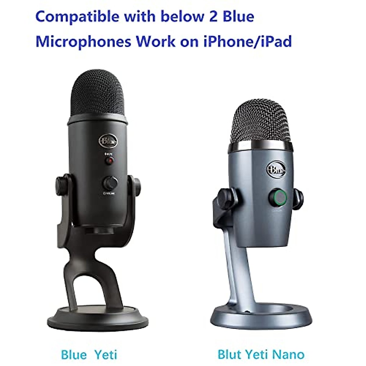 Compatible with Blue Yeti to iPhone 8 Pin Cable, Connect Blue Yeti to iPhone, Adapter, Adaptor, with USB Charging for iPhone 14 Plus 13 Pro Max 12 11 Xs Xr, iOS to Mini USB Cord for Yeti Nano DAC, 6ft