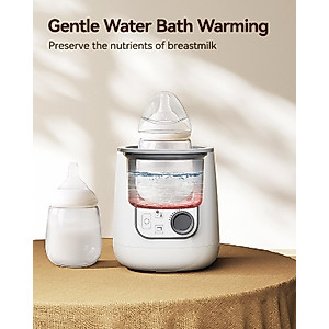 Larex Fast Bottle Warmer, Larex 10-in-1 Baby Bottle Warmer for Breastmilk or Formula, with Precise Timer, Auto Shut-Off, and Accurate Temperature Control