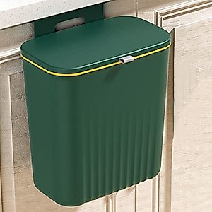 Hanging Kitchen Trash can with lid, Double-Sided Open lid Design, Kitchen Trash can, Kitchen Cabinet Door Hanging Wall Storage Bucket, Kitchen Compost bin, Door Hanging Mounted Trash can
