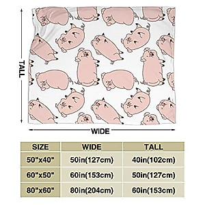 DIYAB Gravity Falls Pig Flannel Fleece Blanket Warm Bed Blankets for Couch Sofa Bed Traveling 50 x 40 Inch/127 x 102 cm