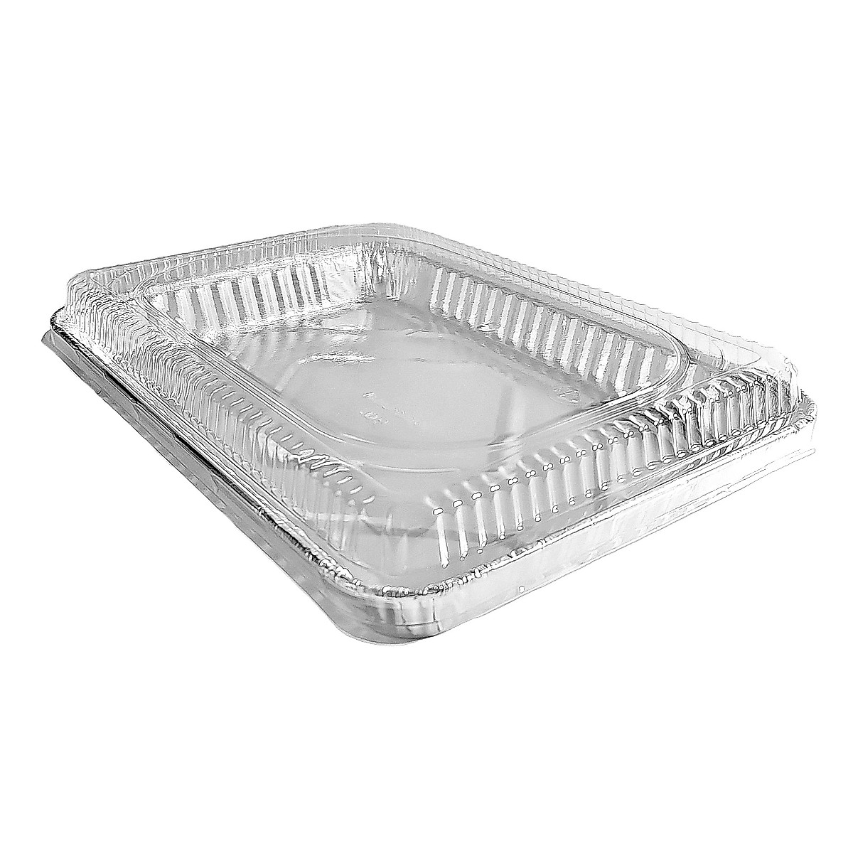 Handi-Foil 1/4-Size (Quarter) Sheet Cake Aluminum Foil Pan w/Clear Dome Lid (Pack of 25 Sets)