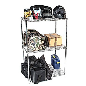 Omega 18" Deep x 72" Wide x 54" High 3 Tier Chrome Starter Shelving Unit