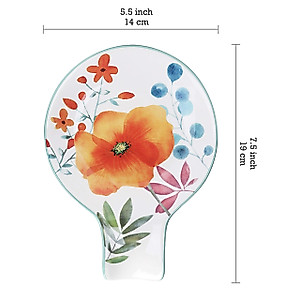 Bico Flower Carnival Ceramic Spoon Rest, House Warming Gift, Dishwasher Safe