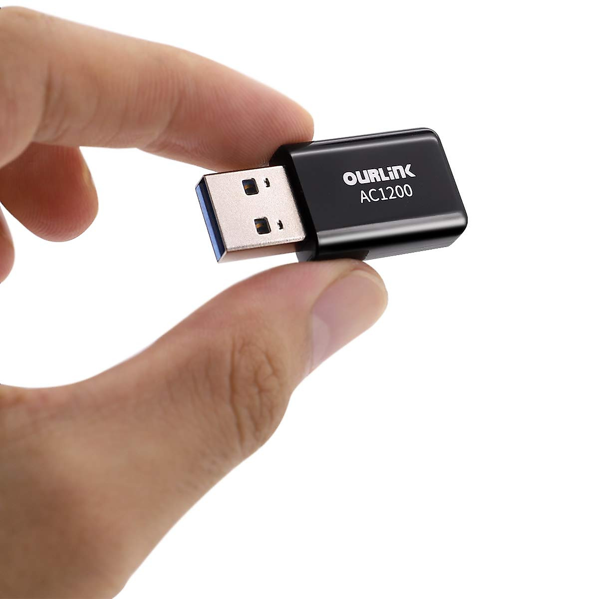 OURLINK Wireless USB 1200Mbps USB WiFi USB 3.0 Dual Band (2.4GHz/300Mbps + 5.8GHz/867Mbps) 802.11ac/b/g/n WiFi Adapter PC/Desktop/Laptop, Support Windows 10/8.1/8/7, Mac OS 10.6-10.15