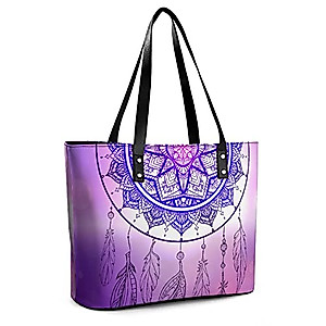 Womens Handbag Dreamcatcher Leather Tote Bag Top Handle Satchel Bags For Lady
