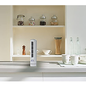 Lasko Air Stik Oscillating Tabletop Fan, Ultra-Slim Design, 2 Quiet Speeds, for Bedroom, Dorm Rooms, Office, 14", White, T14100