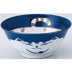 JapanBargain, Japanese Porcelain Bowl Rice Bowl Soup Bowl Made in Japan, Maneki Neko Smiling Cat Pattern (2, 6 inch)