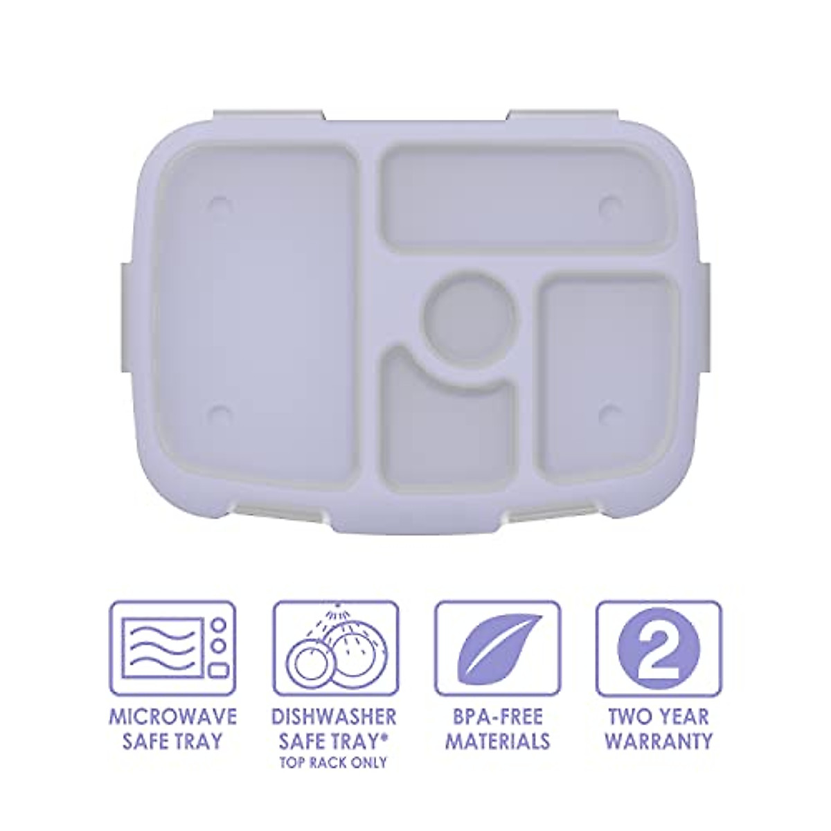 Bentgo® Kids Prints Tray with Transparent Cover - Reusable, BPA-Free, 5-Compartment Meal Prep Container with Built-In Portion Control for Healthy Meals At Home & On the Go (Carousel Unicorns)