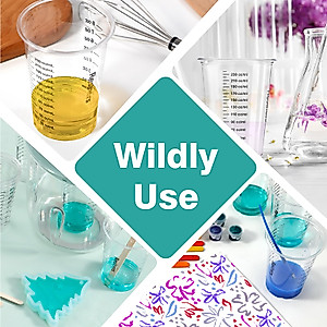 Resiners 30pcs Disposable Epoxy Resin Mixing Cups, Plastic Measuring Cups with 50pcs Wooden Stir Sticks, Mixing Containers for Resins, Paint, Pigments, Art, Kitchen