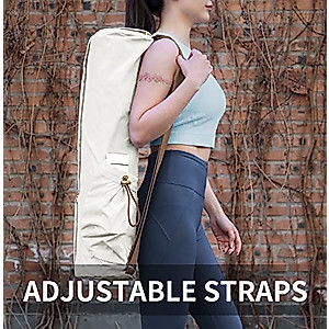 EnjoyActive Yoga Mat Bag | Premium, Waterproof, Multi Pockets, Adjustable Strap | 1/4 1/3-Inch Thick Yoga Mat Carrier | Perfect Yoga Bag to Gym Class Beach Park Travel for Women & Men