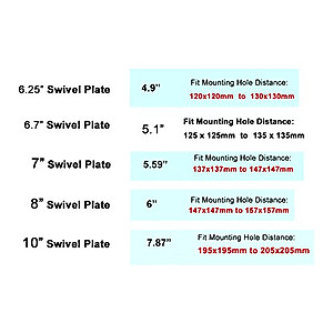 MySit 6.25" Heavy Duty Bar Stool Swivel Plate Replacement, Square Swivel Mechanism for Recliner Chair or Furniture - Ball Bearing Swivel Boat Seat