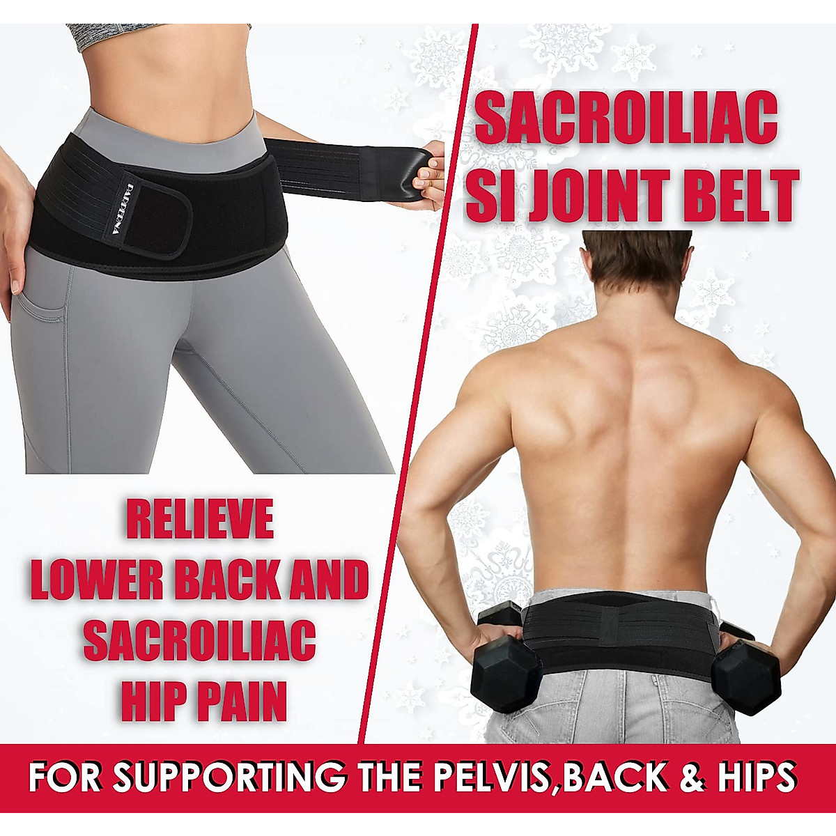 Sacroiliac SI Joint Hip Belt - Lower Back Support Brace for Men Women - Hip Braces for Hip Pain - Pelvic Support Belt - Trochanter Belt - Adjustable Sciatica Pelvis Lumbar Pain Relief ,REGULAR (Hip Size 30"-45")