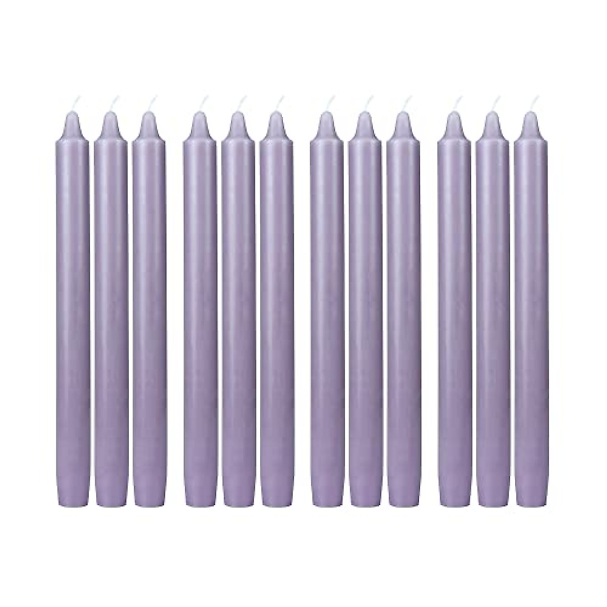 Zest Candle 12-Piece Taper Candles, 10-Inch, Lavender Straight