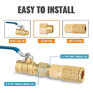SUNGATOR 3/8 Inch Female to 1/4 Male Reducer, NPT Brass Pipe Fittings Adapters, 1/4" Male to 3/8" Female NPT Reducer Adapters, Brass Pipe Extension Connectors, Pack of 2