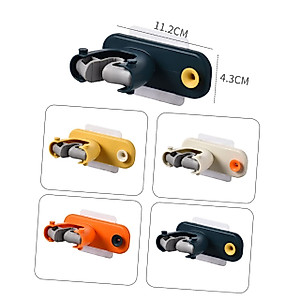 Amosfun 4pcs Wall Mounted Mop Holder Broom Hooks Mop Holder Single Storage Rack Brooms Clear Hamster House Broom Organizer Broom Hanger Organizer Garage Utility Rack Cleaning Tool Yellow