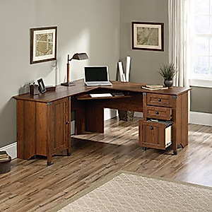 Sauder Carson Forge Corner Computer Desk, Washington Cherry finish