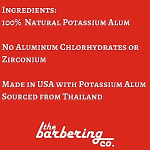 The Barbering Co. Large Alum Block in Bamboo Case | 100% Natural Potassium Alum Stone/Bar | Styptic, Anti-Ingrown Hair Aftershave for Men | 3oz