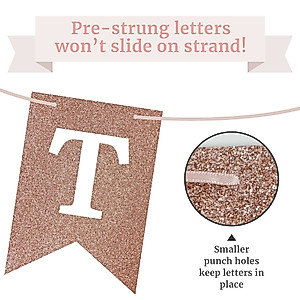 Pre-Strung Bride to Be Banner - NO DIY - Rose Gold Glitter Bachelorette Bridal Party Banner - Pre-Strung Garland on 8 ft Strand - Rose Gold Bridal Party Decorations & Decor. Did we Mention no DIY?