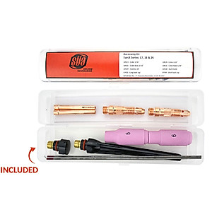 17 Series - 150 Amp - Air Cooled - TIG Torch - 12.5 feet 1-Piece Cable - INLINE Gas Dinse 10-25 Connector - (Welders with Gas Solenoid)