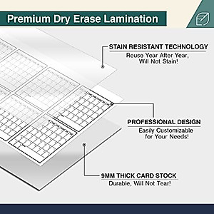 Large Dry Erase Wall Calendar - 36" x 96" - Undated Blank 2023 Reusable Yearly Calendar - Giant Whiteboard Year Poster - Laminated Office Jumbo 12 Month Calendar