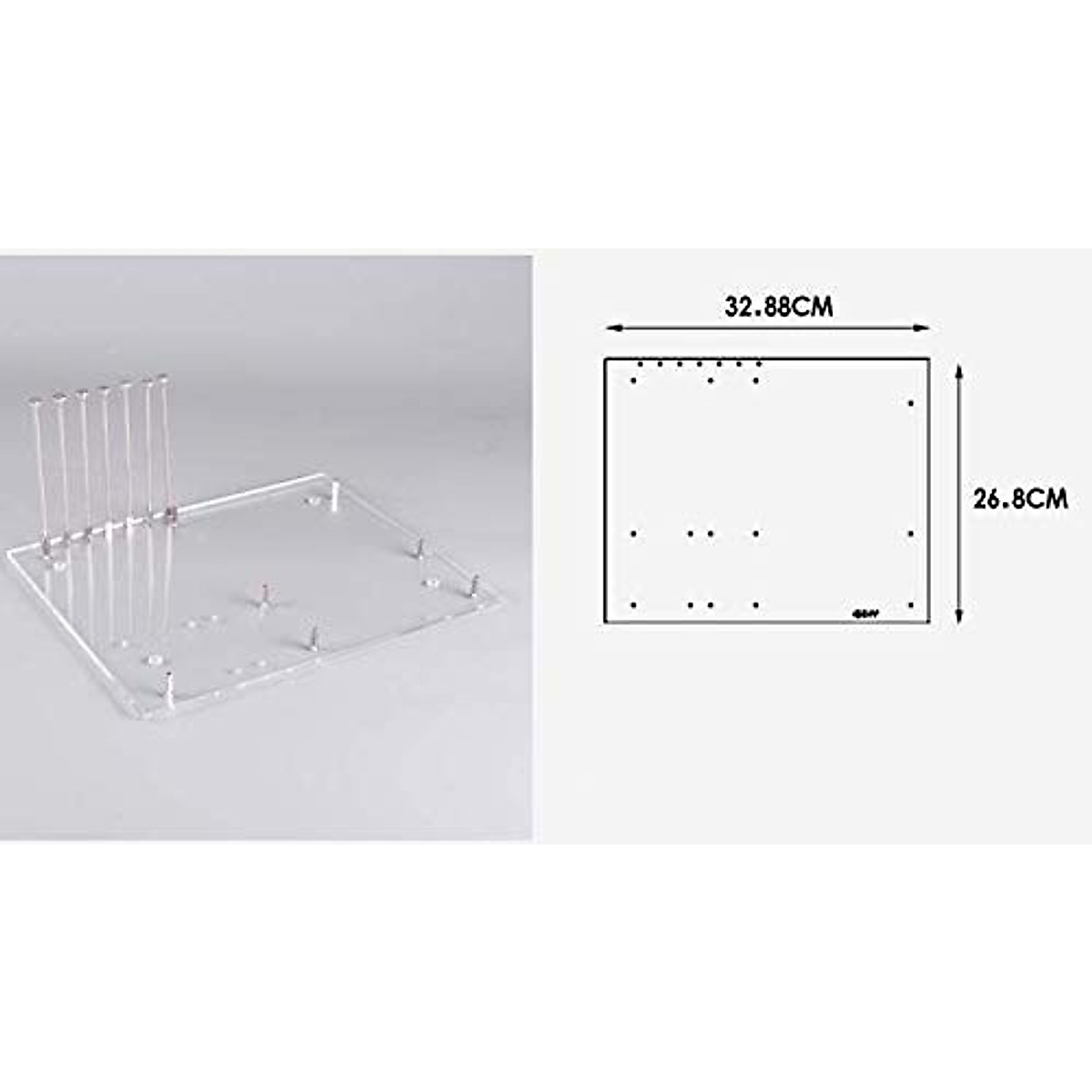 ATX PC Open Frame ATX Test Bench Motherboard Overclock Computer Case DIY Mod Base Chassis for ATX Mothboard, 4mm Transparent Acrylic Frame PC Test Bench for Testing, Overclocking or Gaming